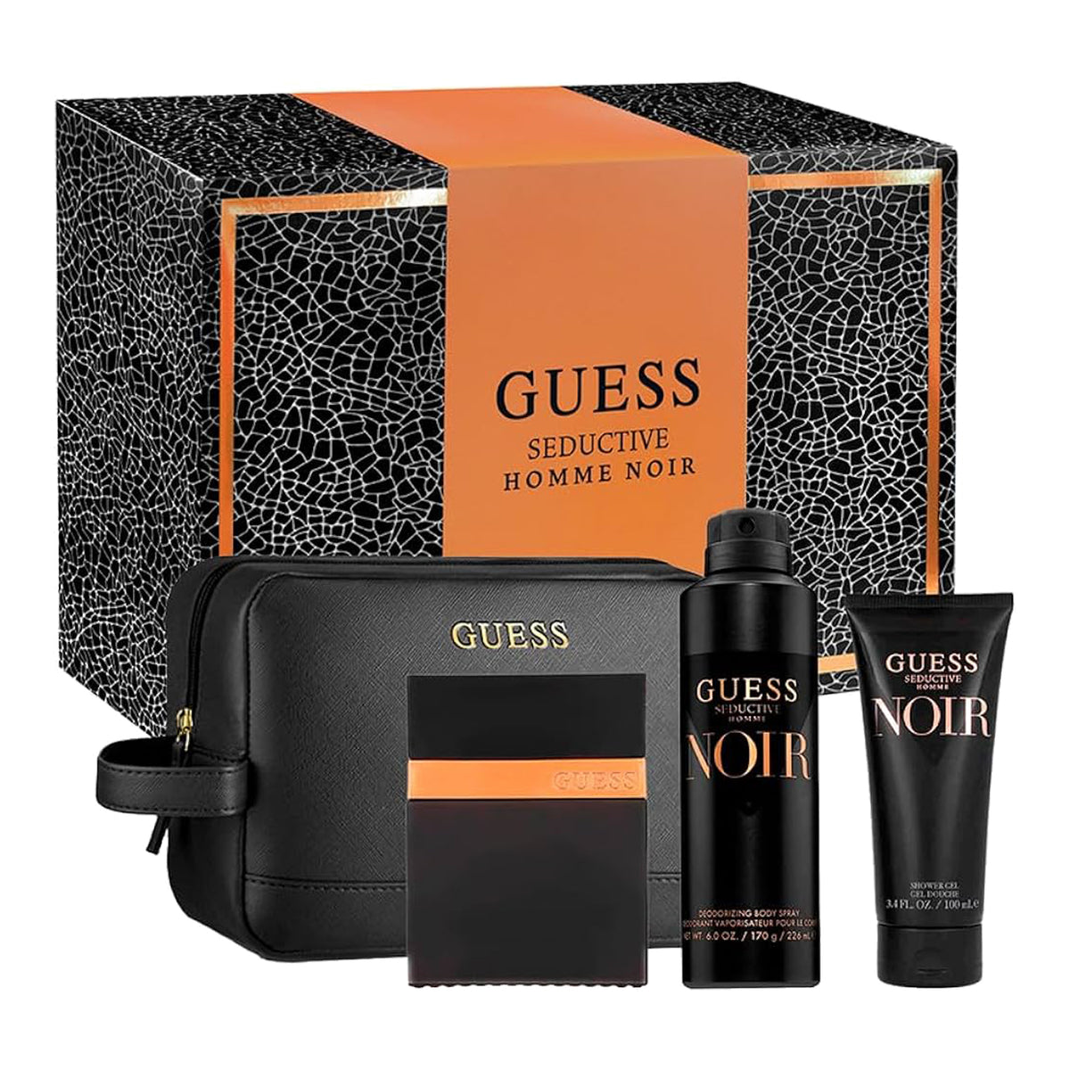 Guess Seduction Noir 4 Piece Set 34oz Men Edt Donnatella Perfumes