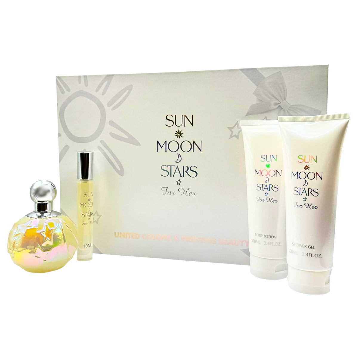 United Colors Sun Moon Star 4-Piece Set 3.4oz Women EDP Spray – DH&P