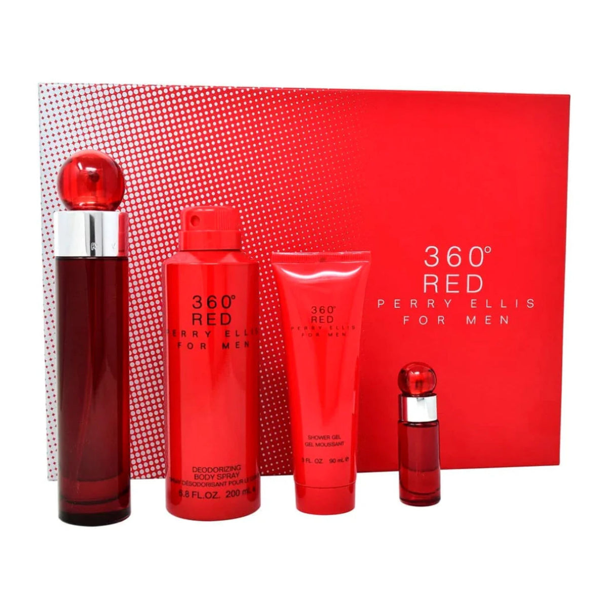 Perry Ellis 360 Red 4-Piece Set 3.4oz Men EDT Spray – DH&P