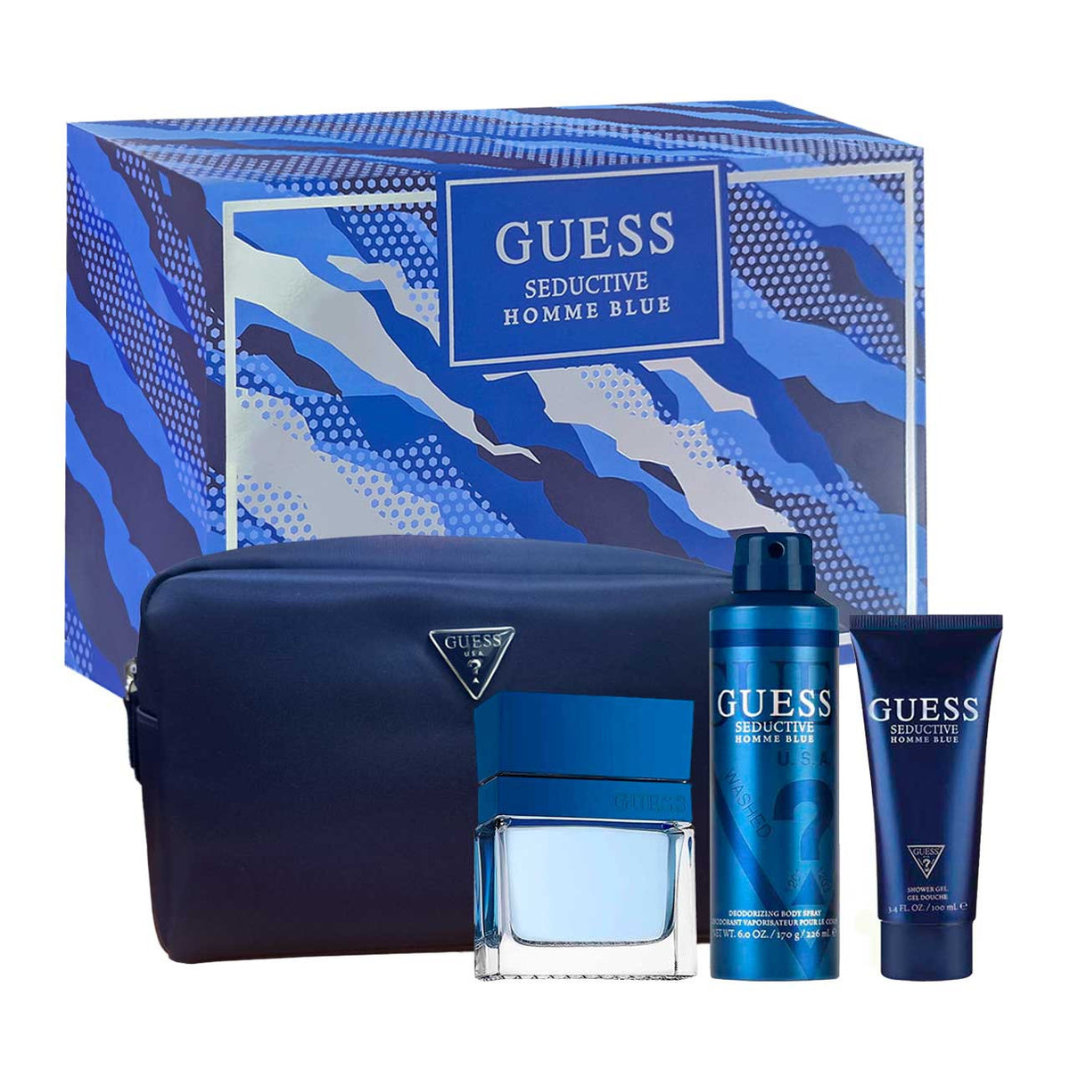 Guess Seductive Homme Blue 4-Piece Set 3.4oz EDT Spray – DH&P